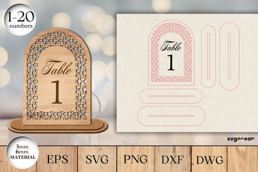 Rattan Arch Table Numbers SVG - So Fontsy