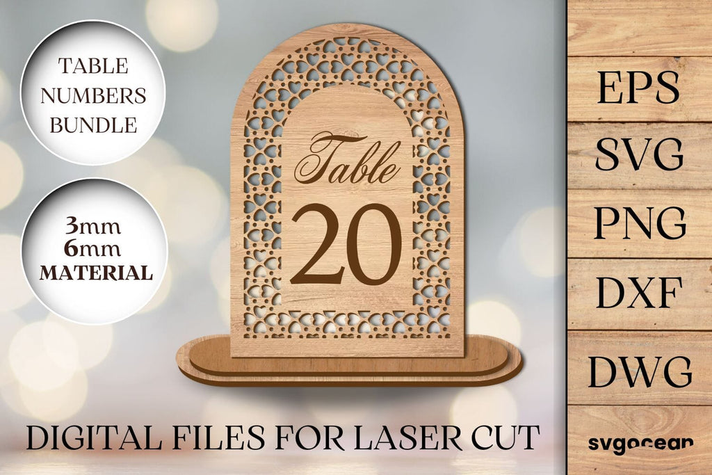 Rattan Arch Table Numbers SVG - So Fontsy