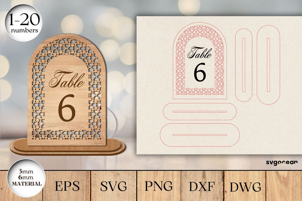 Rattan Arch Table Numbers SVG - So Fontsy