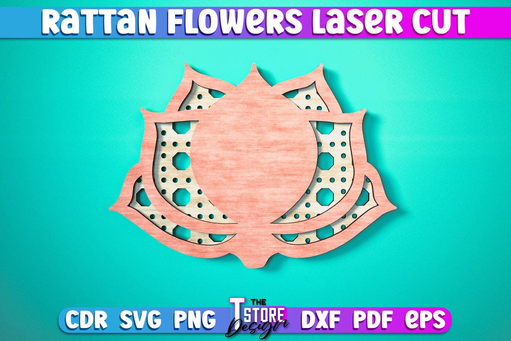 Rattan Flowers Laser Cut | Laser Cut Design | CNC Files - So Fontsy