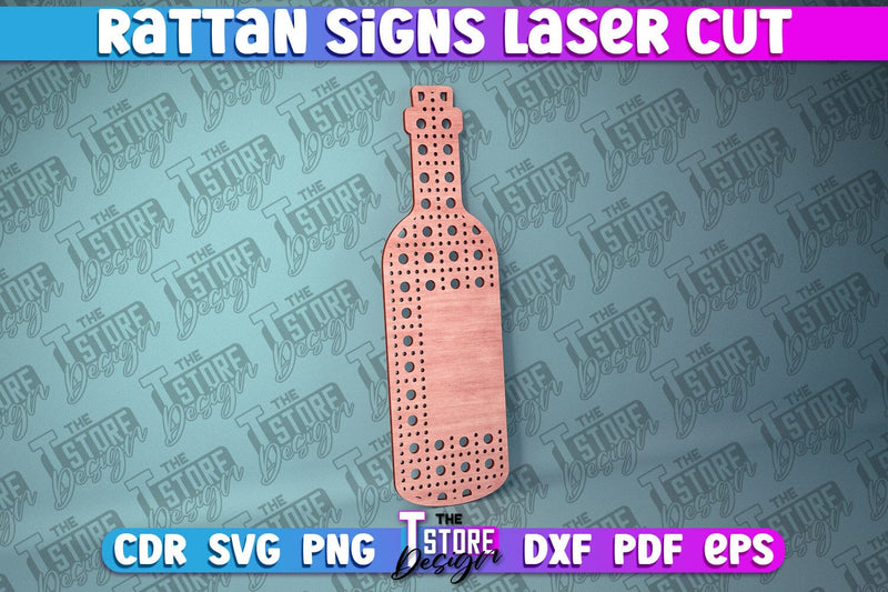 Rattan Sign Laser Cut | Laser Cut Design | CNC Files - So Fontsy