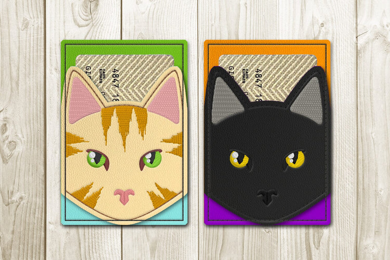 Realistic Cat Face Gift Card Holder ITH Applique Embroidery - So Fontsy