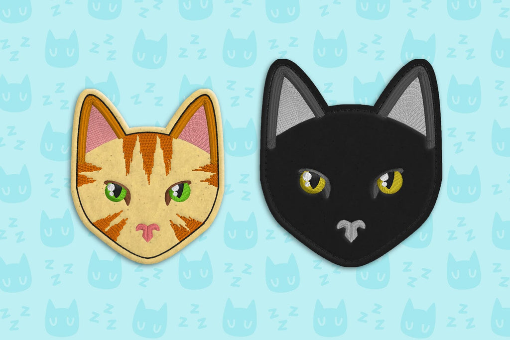 Realistic Cat Face ITH Feltie Applique Embroidery - So Fontsy