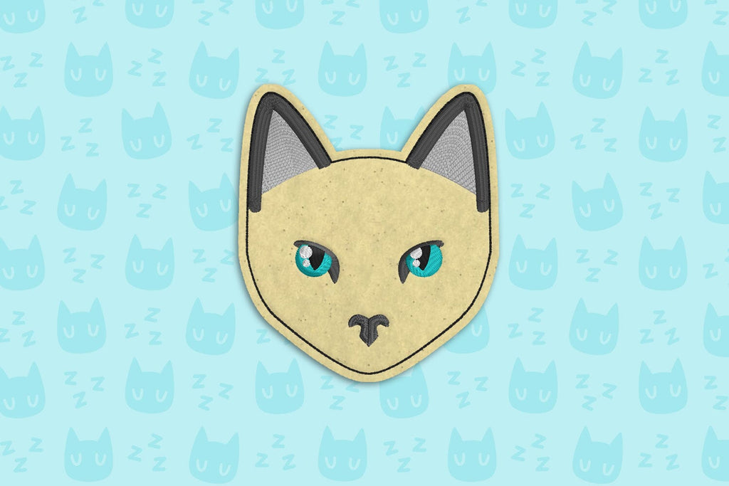 Realistic Cat Face ITH Feltie Applique Embroidery - So Fontsy