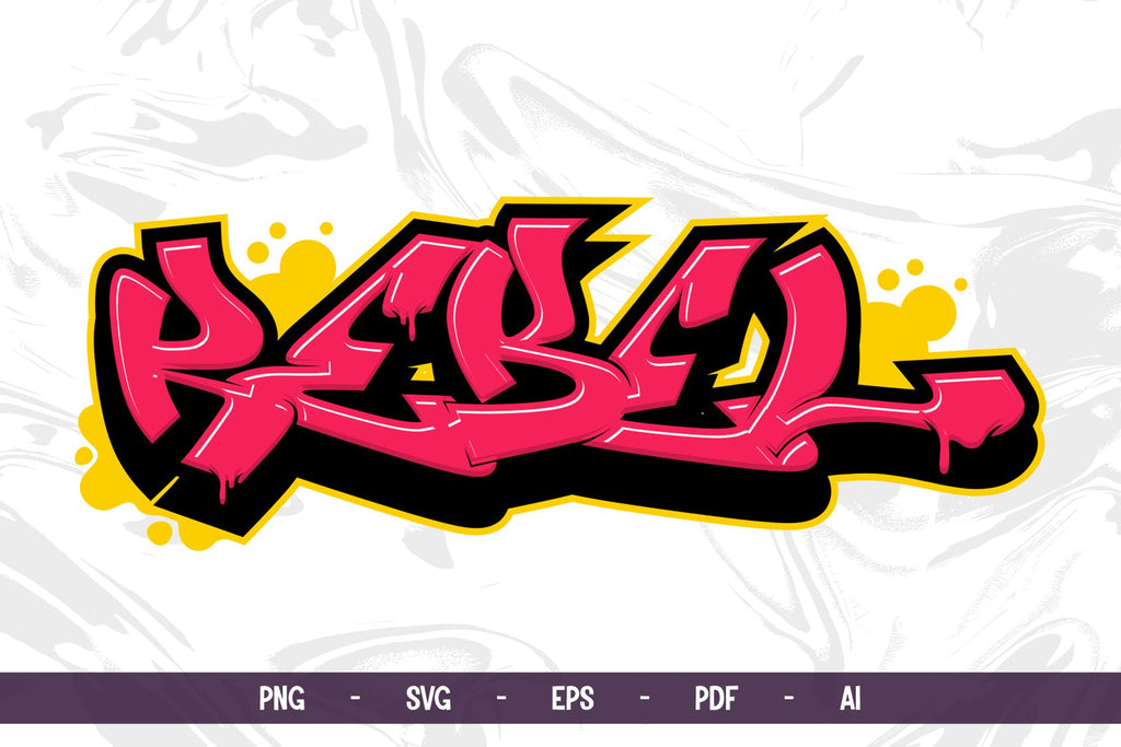 Rebel Graffiti Text Design | Street Art Vector & PNG | SVG - So Fontsy