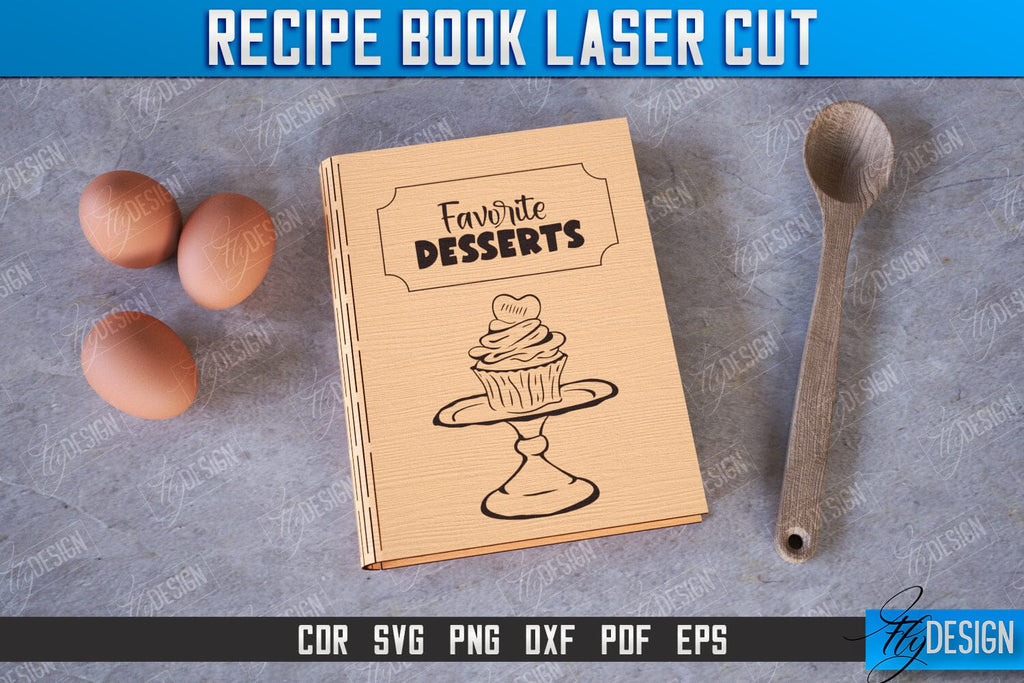 Recipe Book | Book Cover | Cookbook Recipes | Wooden Binder | CNC File ...