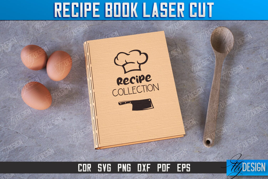Recipe Book | Book Cover | Cookbook Recipes | Wooden Binder | CNC File ...