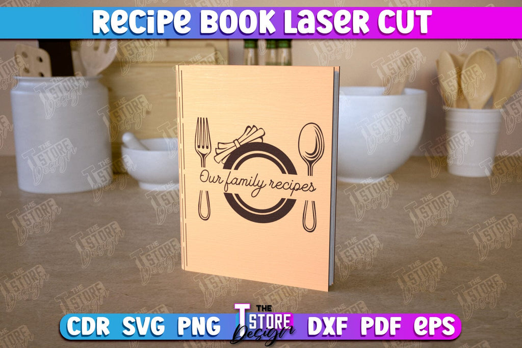 Recipe Book | Book Cover | Cookbook Recipes | Wooden Binder | CNC File ...