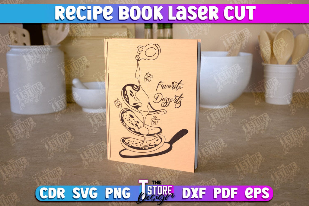 Recipe Book | Book Cover | Cookbook Recipes | Wooden Binder | CNC File ...