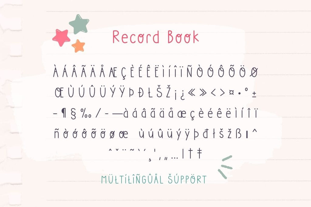 Record Book - Handwritten Font - So Fontsy