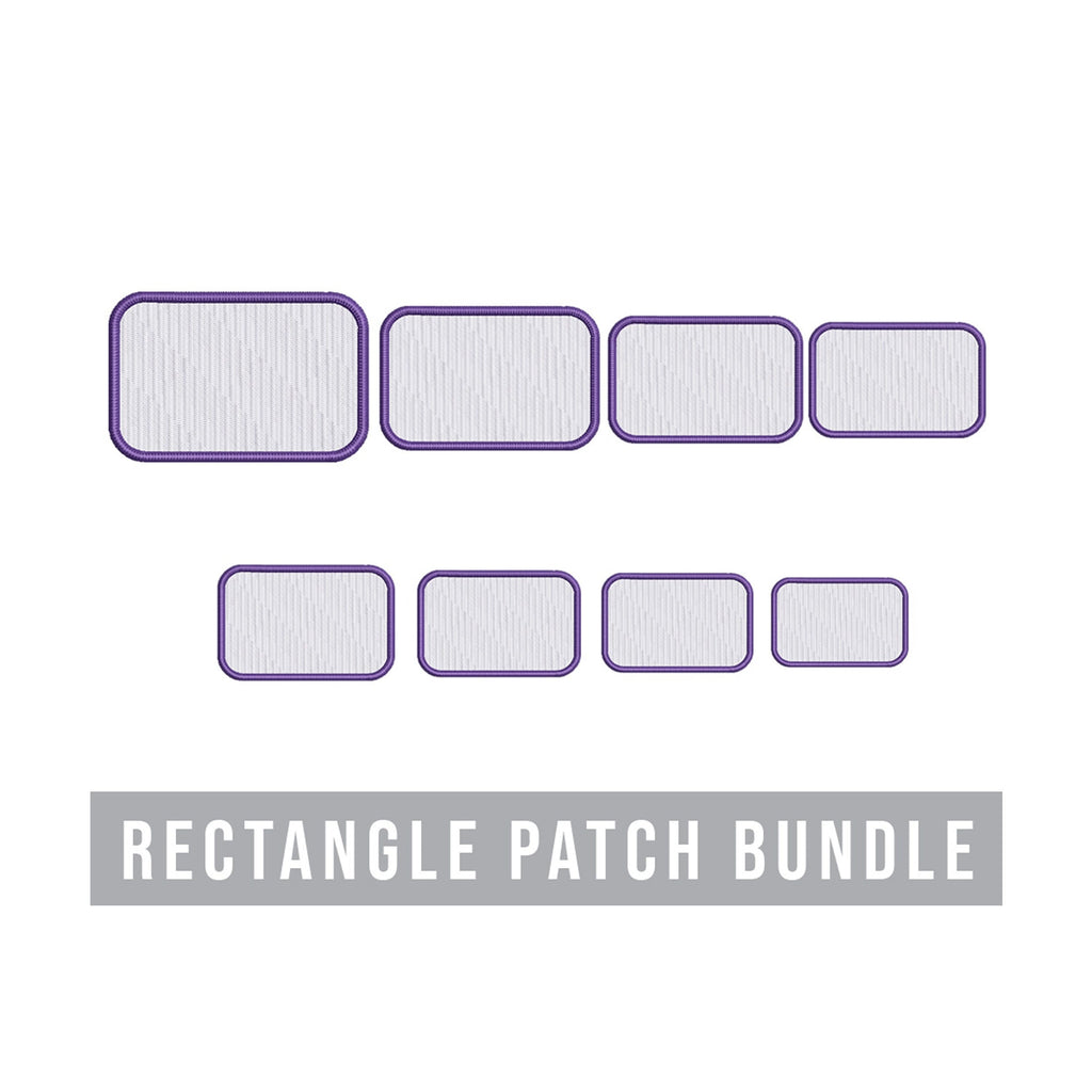 Rectangle Applique Patch Embroidery Design Bundle - So Fontsy