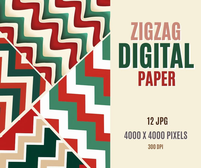 Red and Green Digital Paper, Christmas Scrapbook Paper, Printable Paper ...