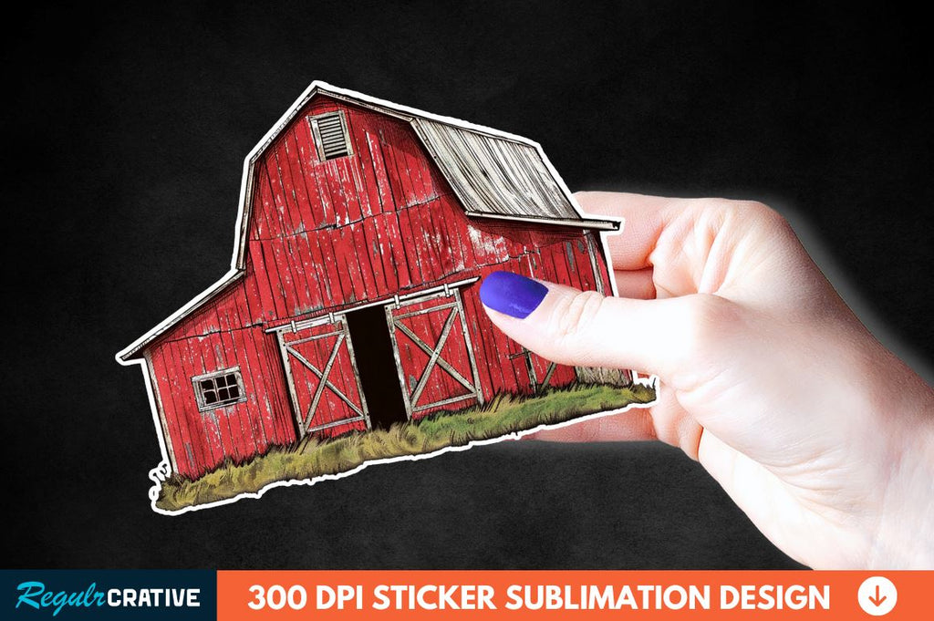 Red Barn Sticker Clipart - So Fontsy