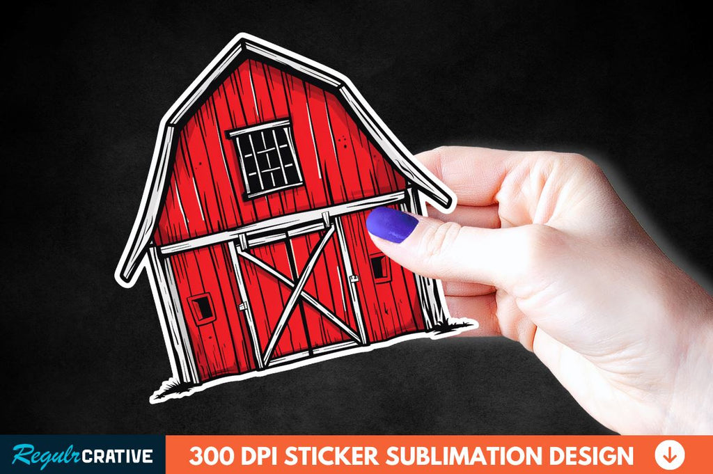 Red Barn Sticker Clipart - So Fontsy