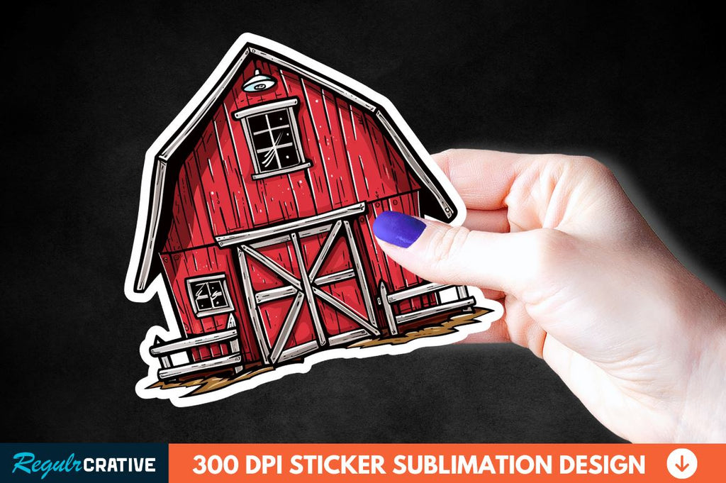 Red Barn Sticker Clipart - So Fontsy