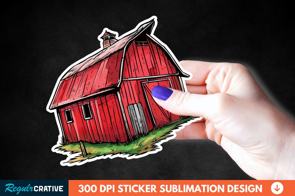 Red Barn Sticker Clipart - So Fontsy