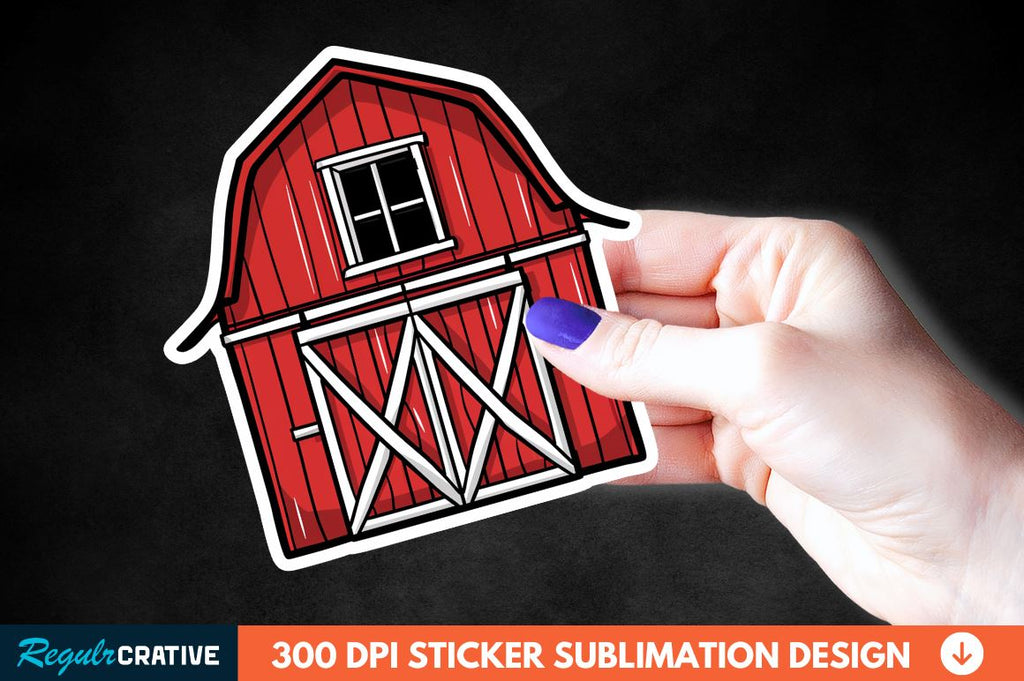 Red Barn Sticker Clipart - So Fontsy