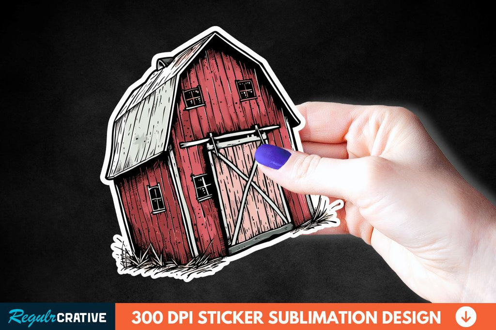 Red Barn Sticker Clipart - So Fontsy