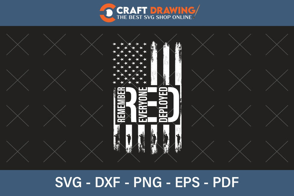 Red Friday Remember Everyone Deployed Military American Flag Svg Png ...