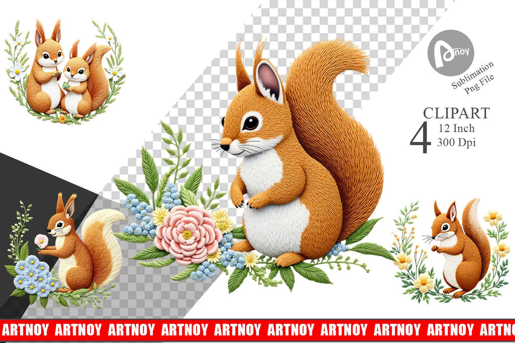 Red Squirrel Clipart - So Fontsy