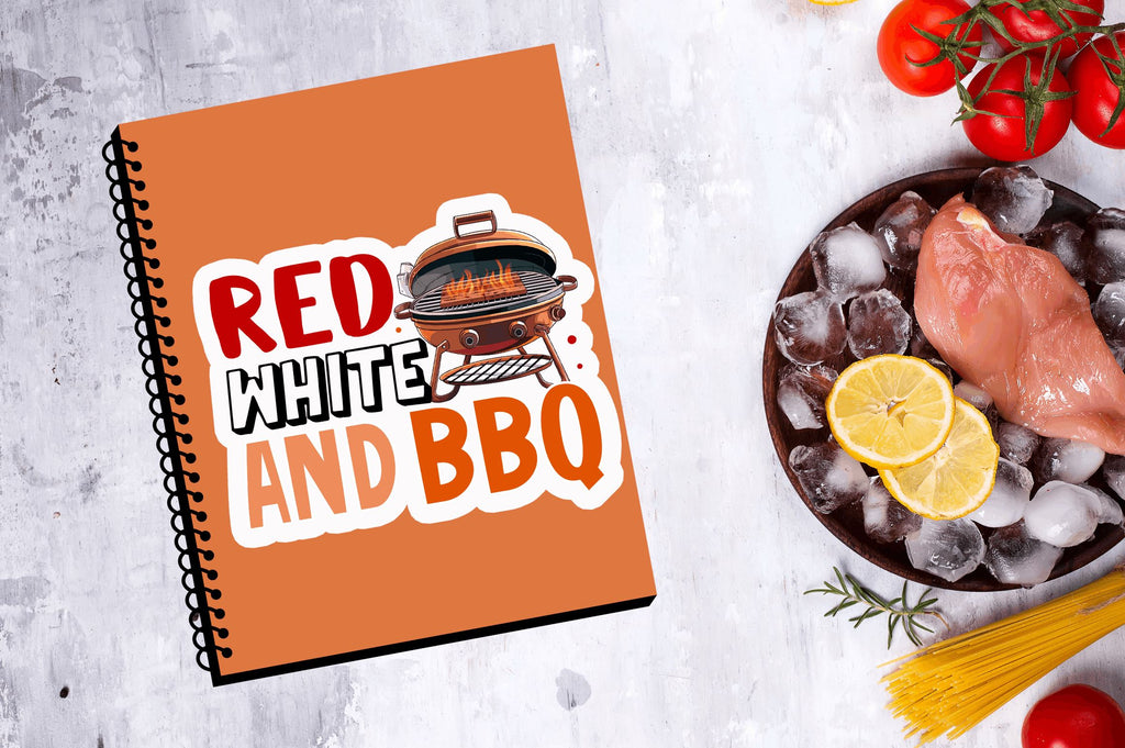 Red white and bbq Sticker Design - So Fontsy