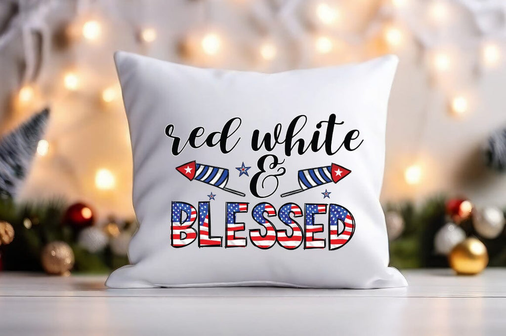 Red white and blessed PNG Design - So Fontsy