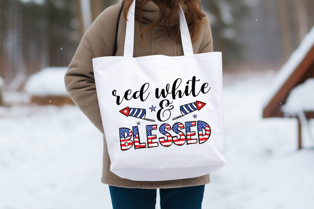 Red white and blessed PNG Design - So Fontsy