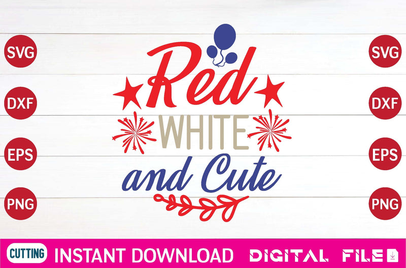 Red White and Cute svg - So Fontsy