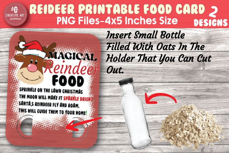 Reindeer Food Card Christmas Printable PNG - So Fontsy