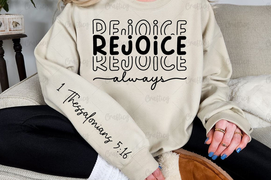 Rejoice always Sleeve SVG Design - So Fontsy