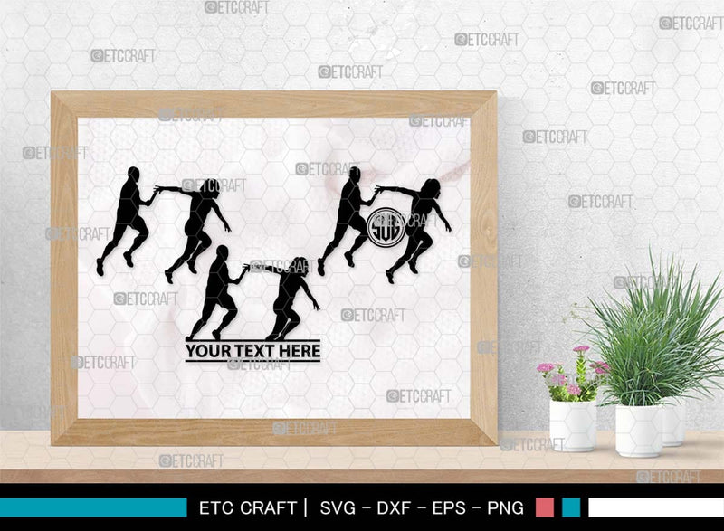 Relay Runners Monogram, Relay Runners Silhouette, Relay Runners SVG ...