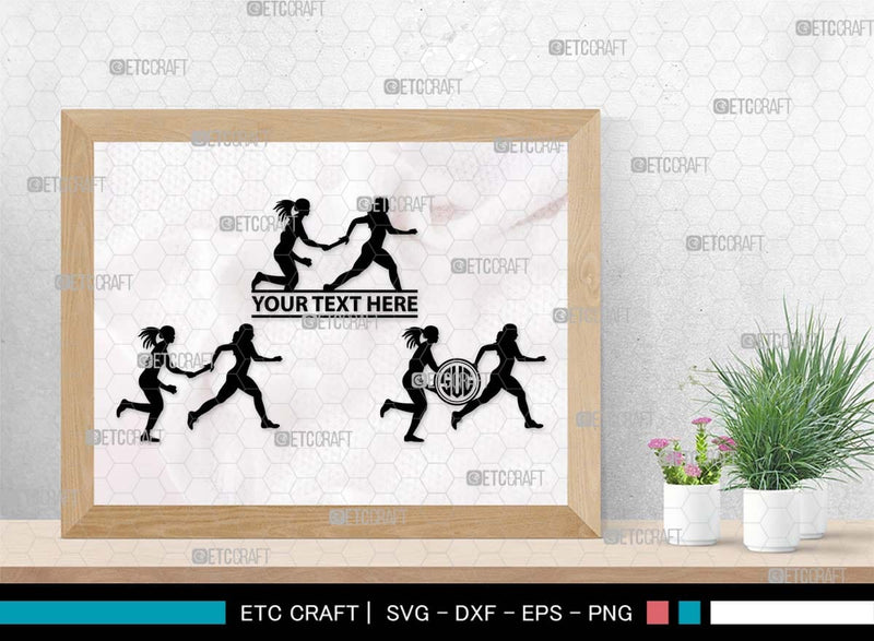 Relay Runners Monogram, Relay Runners Silhouette, Relay Runners SVG ...