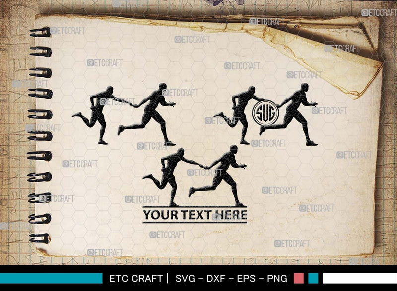 Relay Runners Monogram, Relay Runners Silhouette, Relay Runners SVG ...