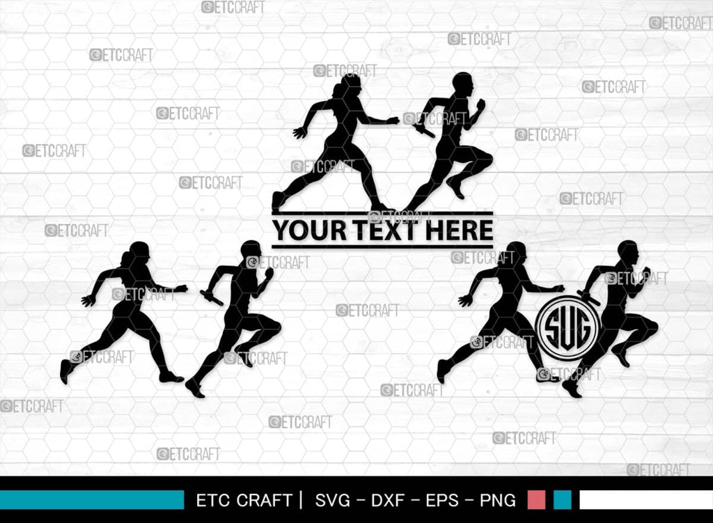 Relay Runners Monogram, Relay Runners Silhouette, Relay Runners SVG ...