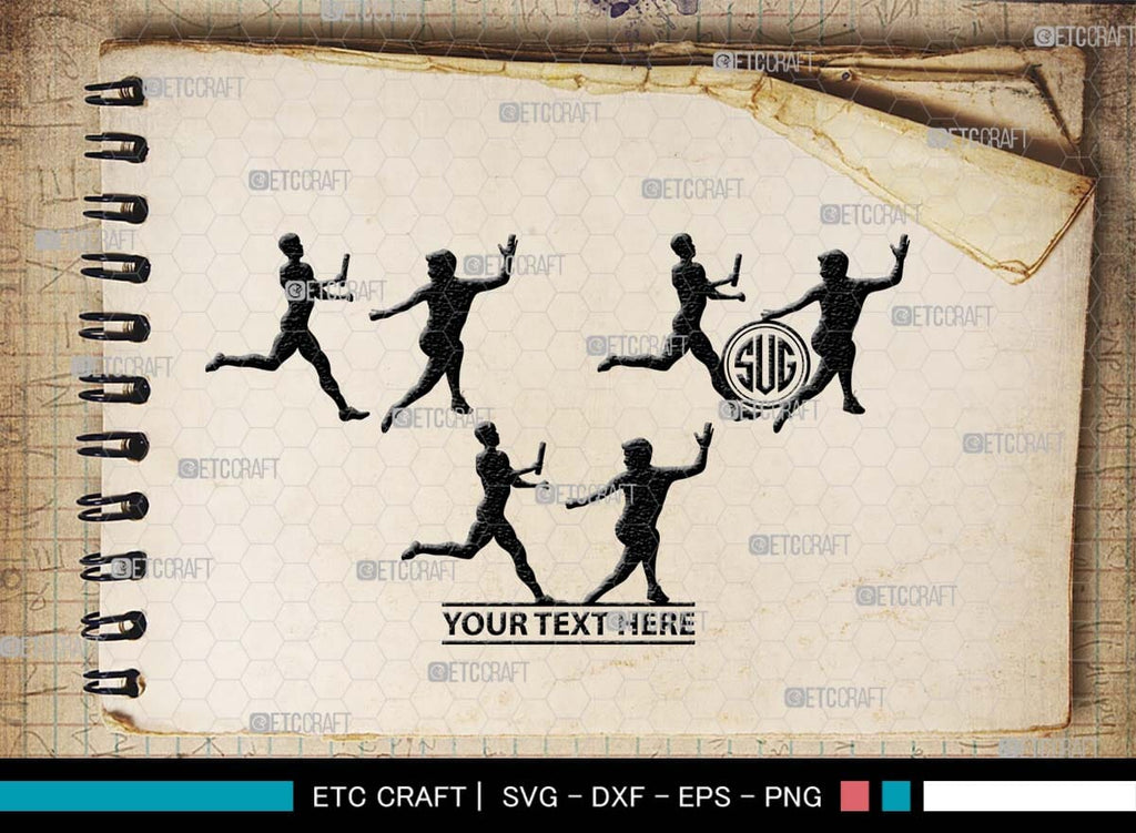 Relay Runners Monogram, Relay Runners Silhouette, Relay Runners SVG ...