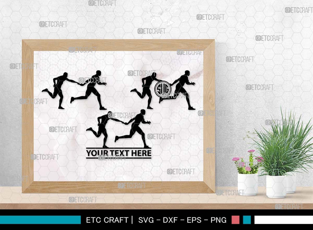 Relay Runners Monogram, Relay Runners Silhouette, Relay Runners SVG ...