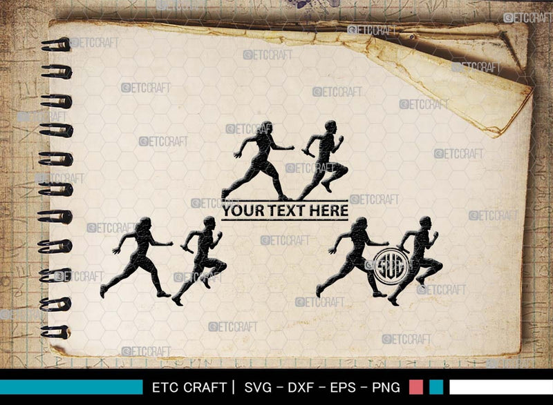 Relay Runners Monogram, Relay Runners Silhouette, Relay Runners SVG ...