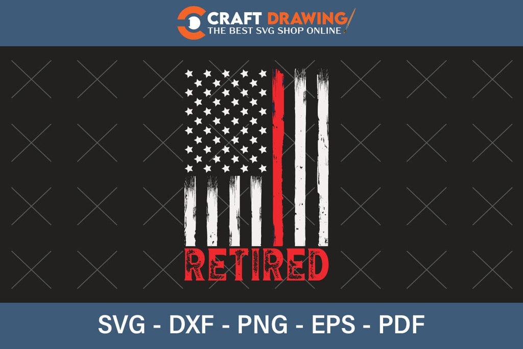 Retired Police Officer Thin Blue Line Flag Retirement SVG PNG Cutting ...