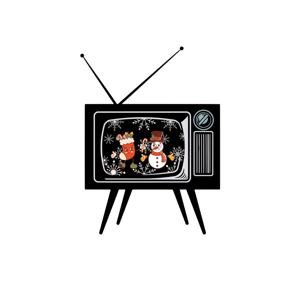 Retro Christmas TV SVG digital download, Classic Christmas clip art ...