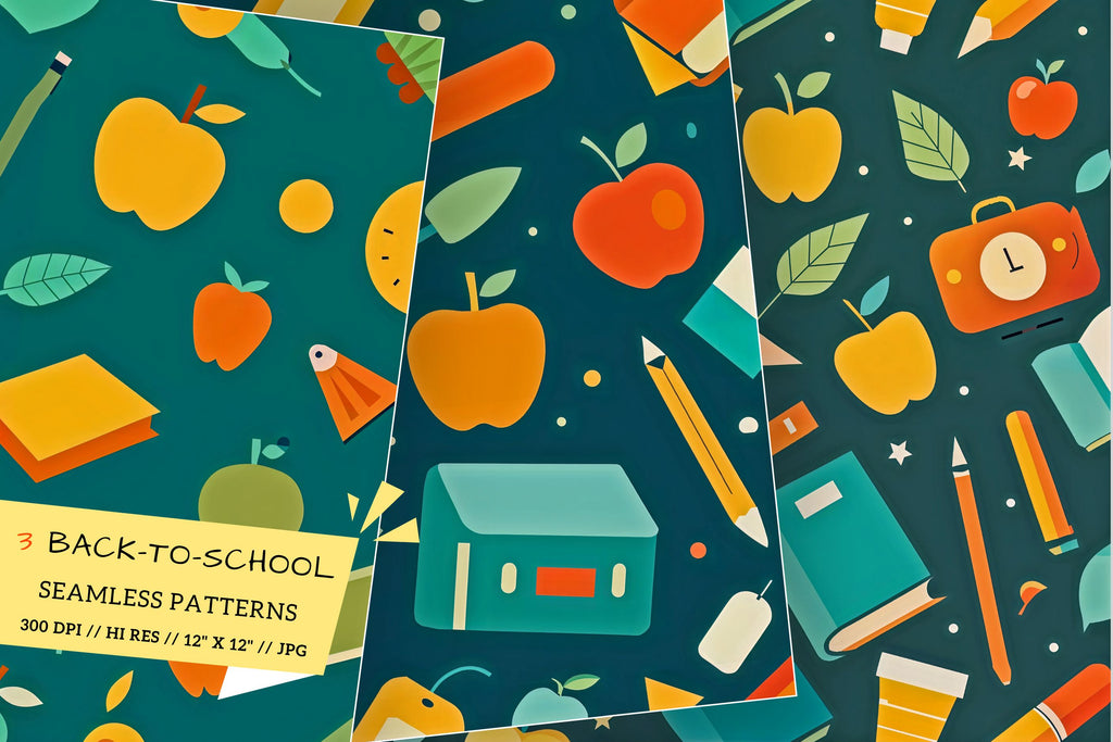 Retro Classroom Chalkboard SEAMLESS Pattern, back to school - So Fontsy