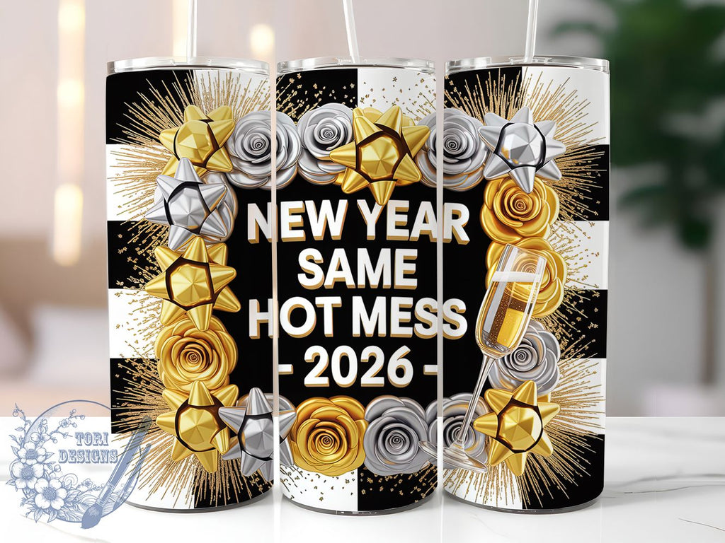 Retro Coquette Highland New Year Tumbler, Coquette 2026 Wrap, Same Hot ...