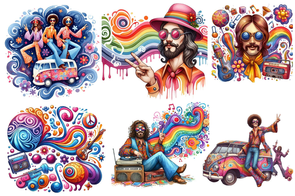 Retro Groovy Clipart PNG - So Fontsy