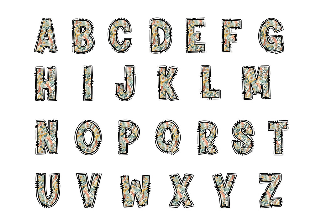 Retro Rainbow Alphabet PNG - So Fontsy