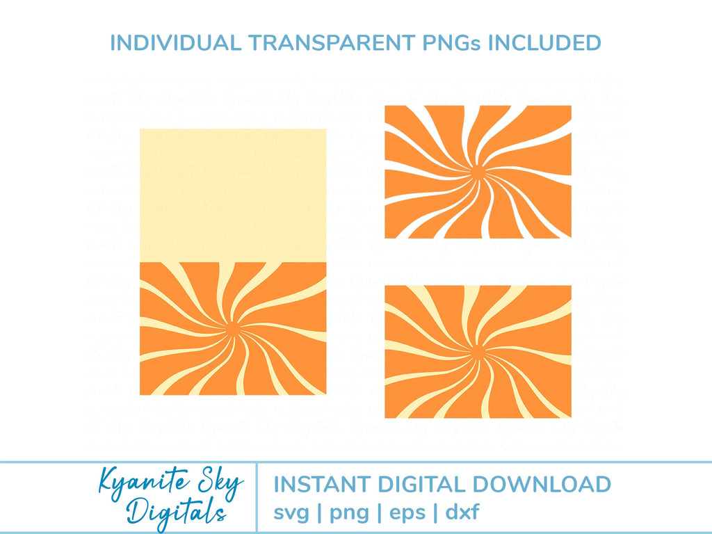 Retro Style SVG Card twist sun burst design - So Fontsy
