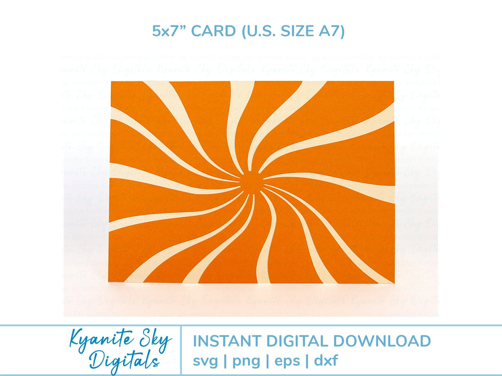Retro Style SVG Card twist sun burst design - So Fontsy