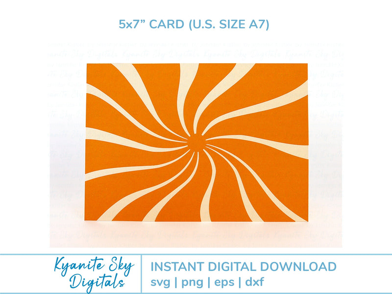 Retro Style SVG Card twist sun burst design - So Fontsy