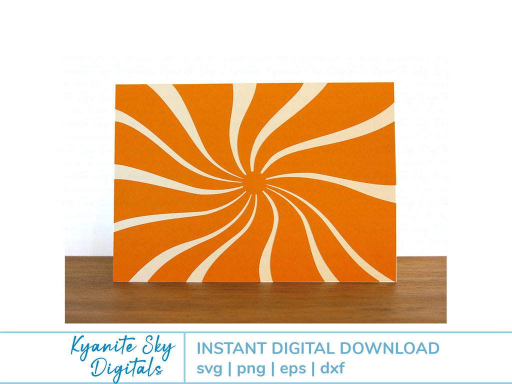 Retro Style SVG Card twist sun burst design - So Fontsy