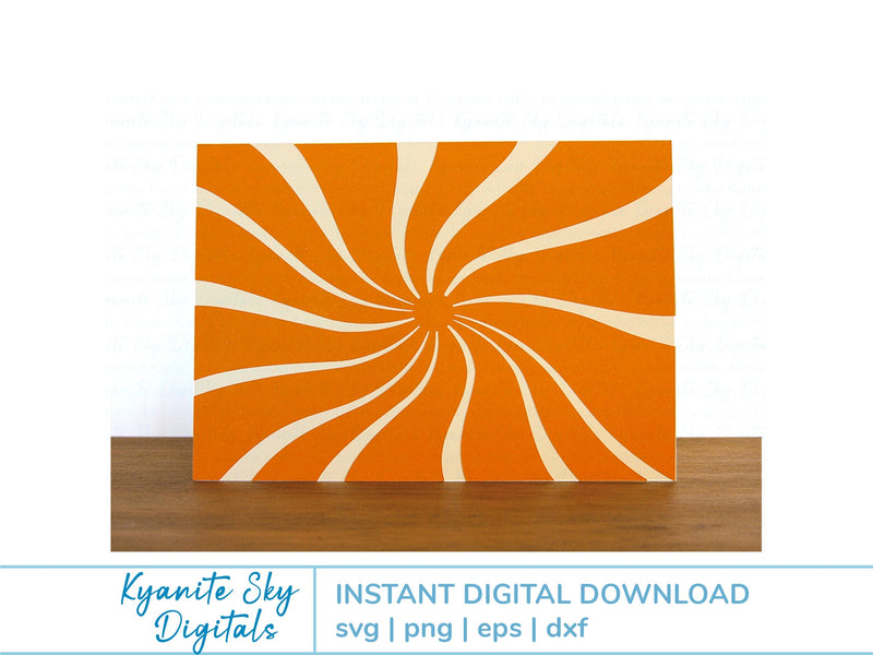 Retro Style SVG Card twist sun burst design - So Fontsy