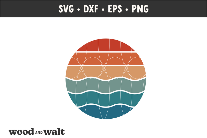 Retro Sun And Sea SVG Cut File - So Fontsy