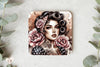Retro Tattoo Woman Coaster, Pin-Up Square Coaster Design - So Fontsy